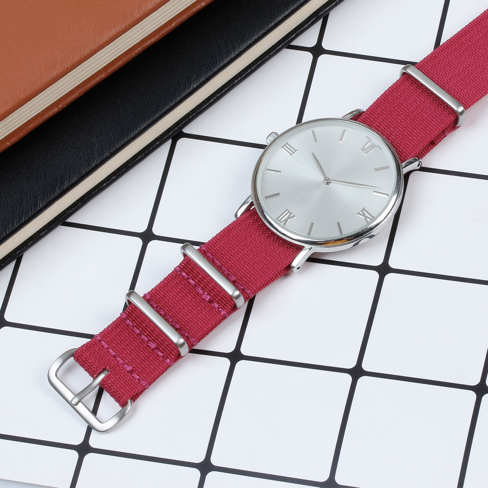 Custom Hot Sell Ribbed Watch Band Red Color in 20mm 22mm with NATO Band ...