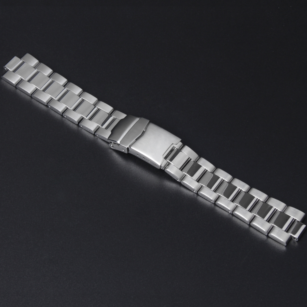 22mm Brushed Engineer Solid Link 316l Stainless Steel Watch Bracelet ...